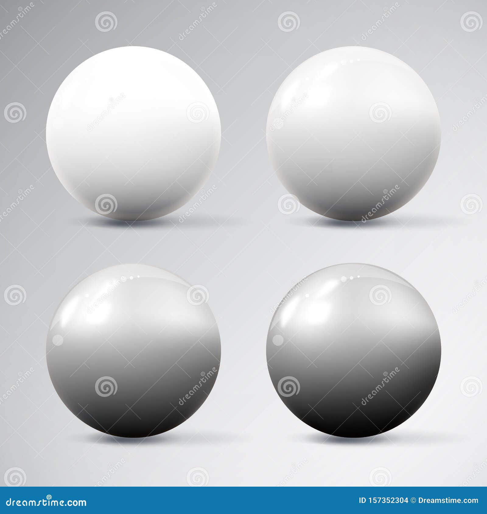 Various white spheres stock vector. Illustration of glare - 157352304