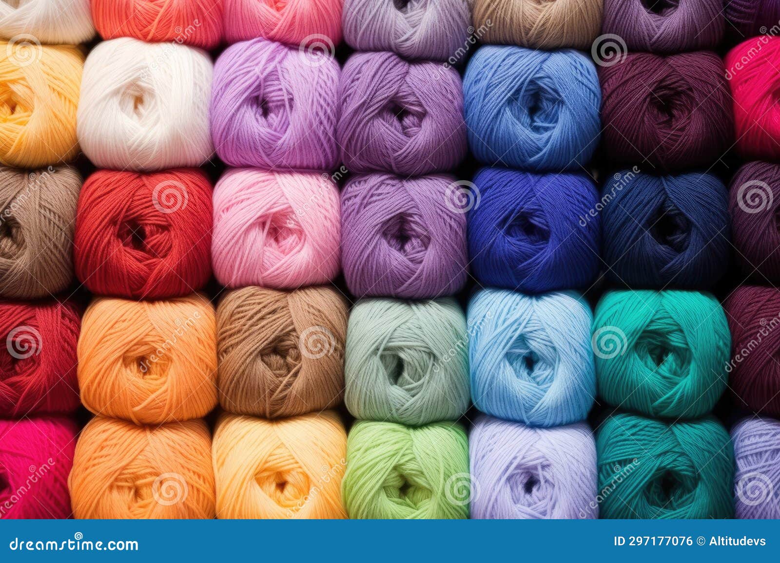 Various Wool Yarn Colors on Display Stock Illustration - Illustration ...