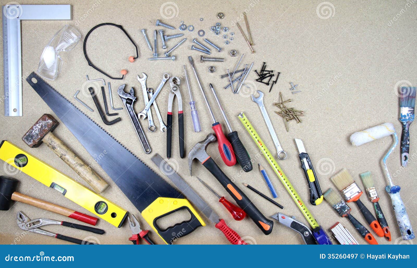 Various work tools stock image. Image of equipment, meter - 35260497