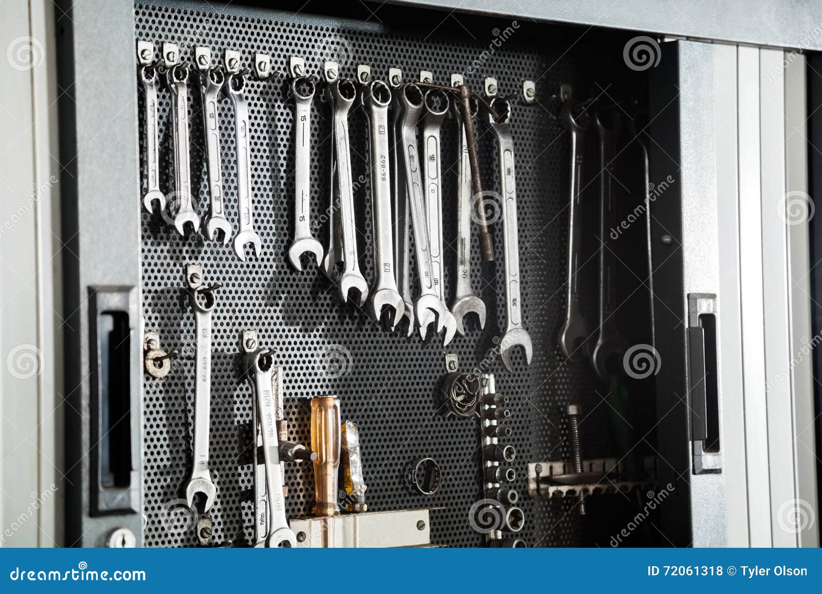 Various Work Tools at Repair Shop Stock Photo - Image of service ...