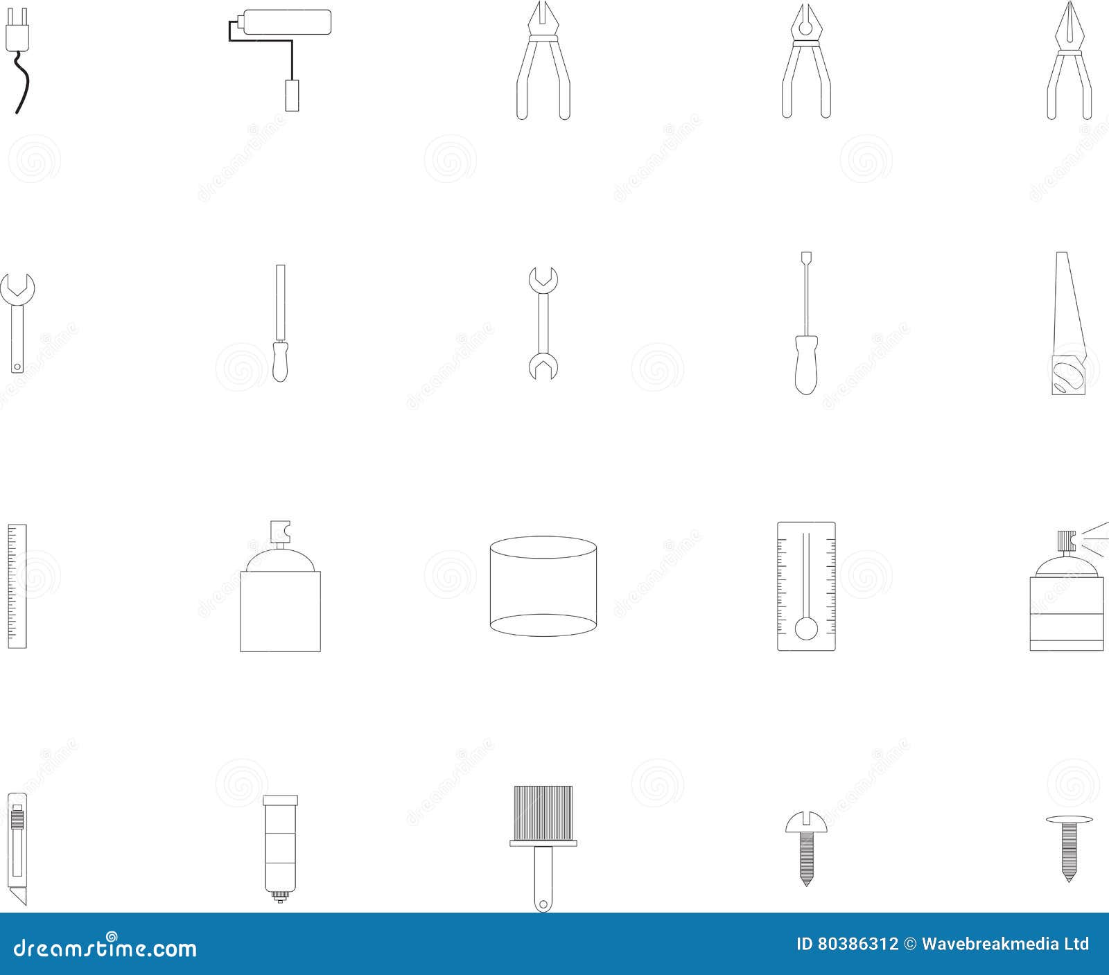 Various work tools signs stock illustration. Illustration of machine ...