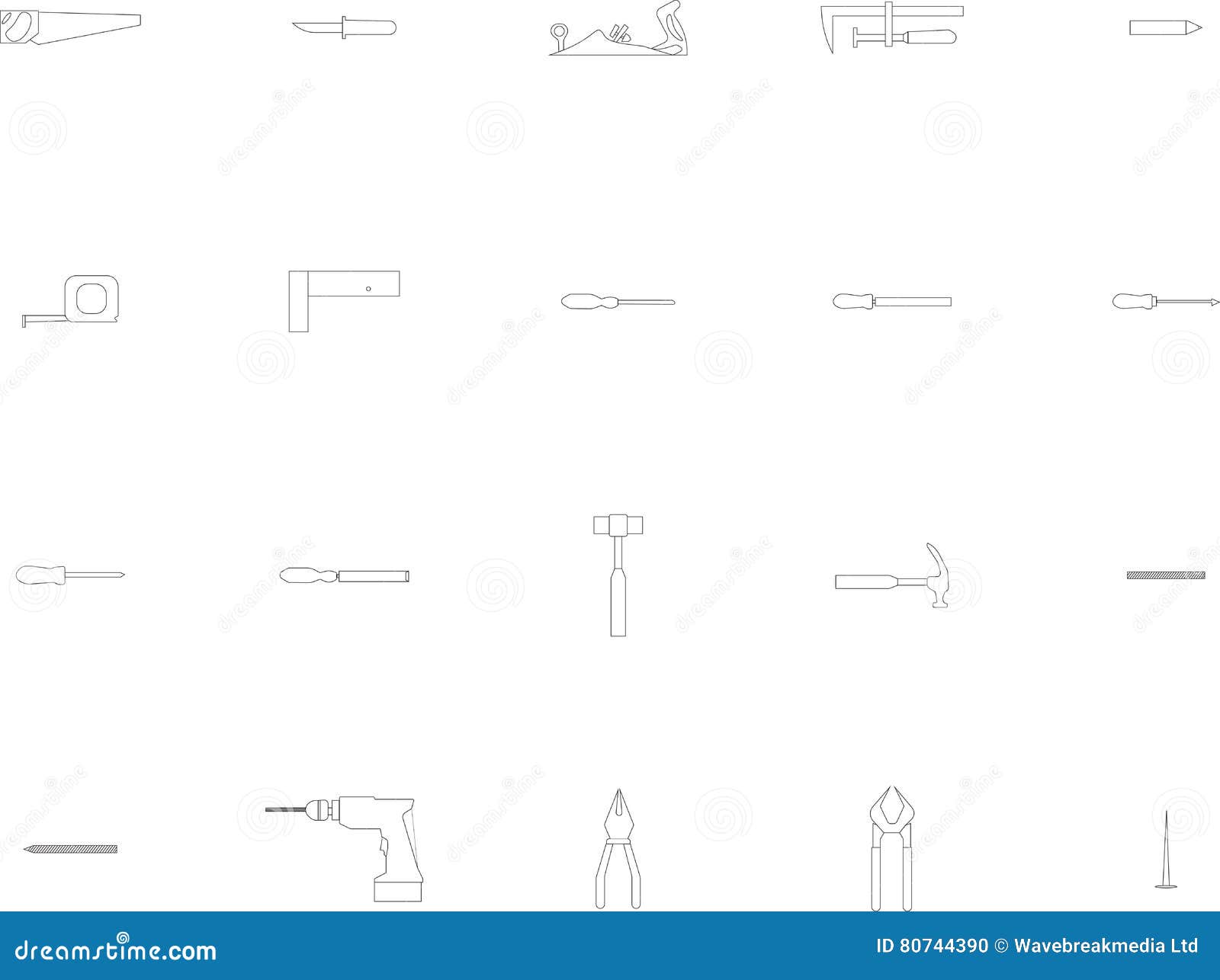 Various Work Tools Vector Signs Stock Vector - Illustration of variety ...