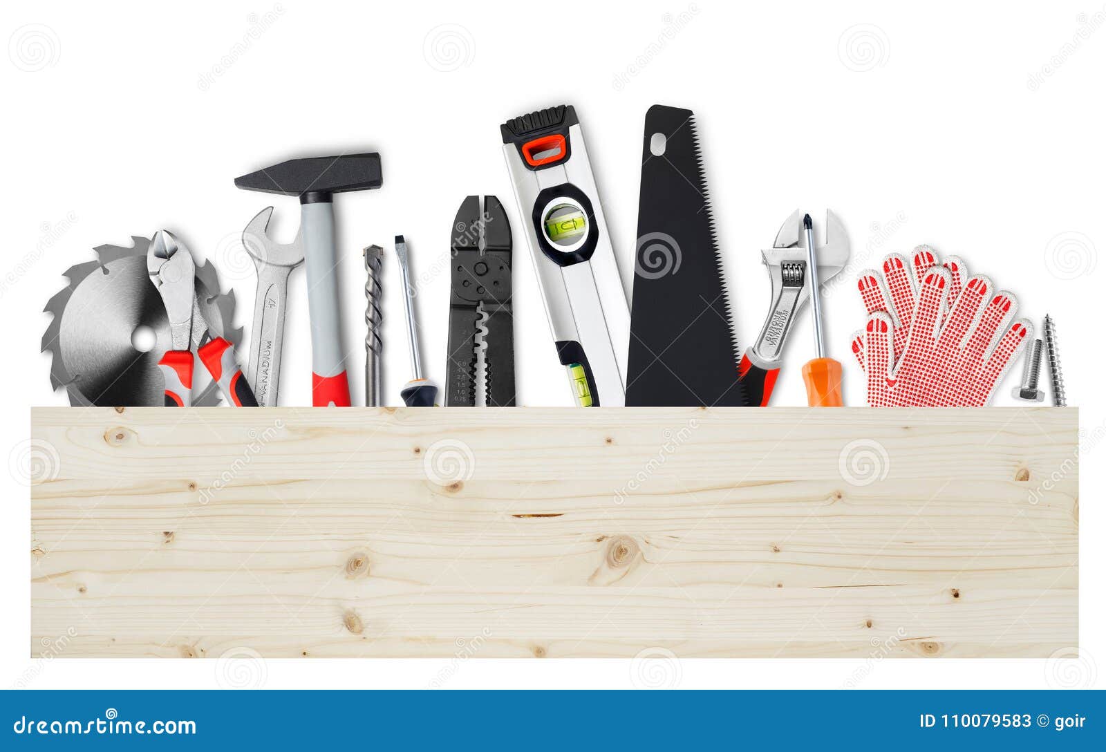 DIY tools and wood board stock image. Image of bolt - 110079583