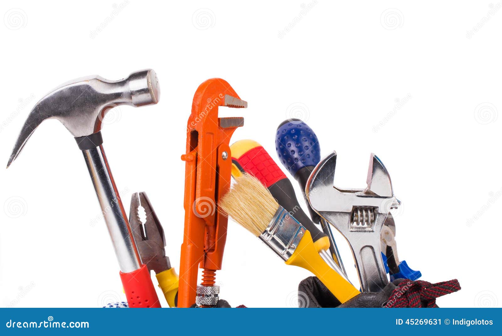 Various worker tools. stock image. Image of goggles, construction ...