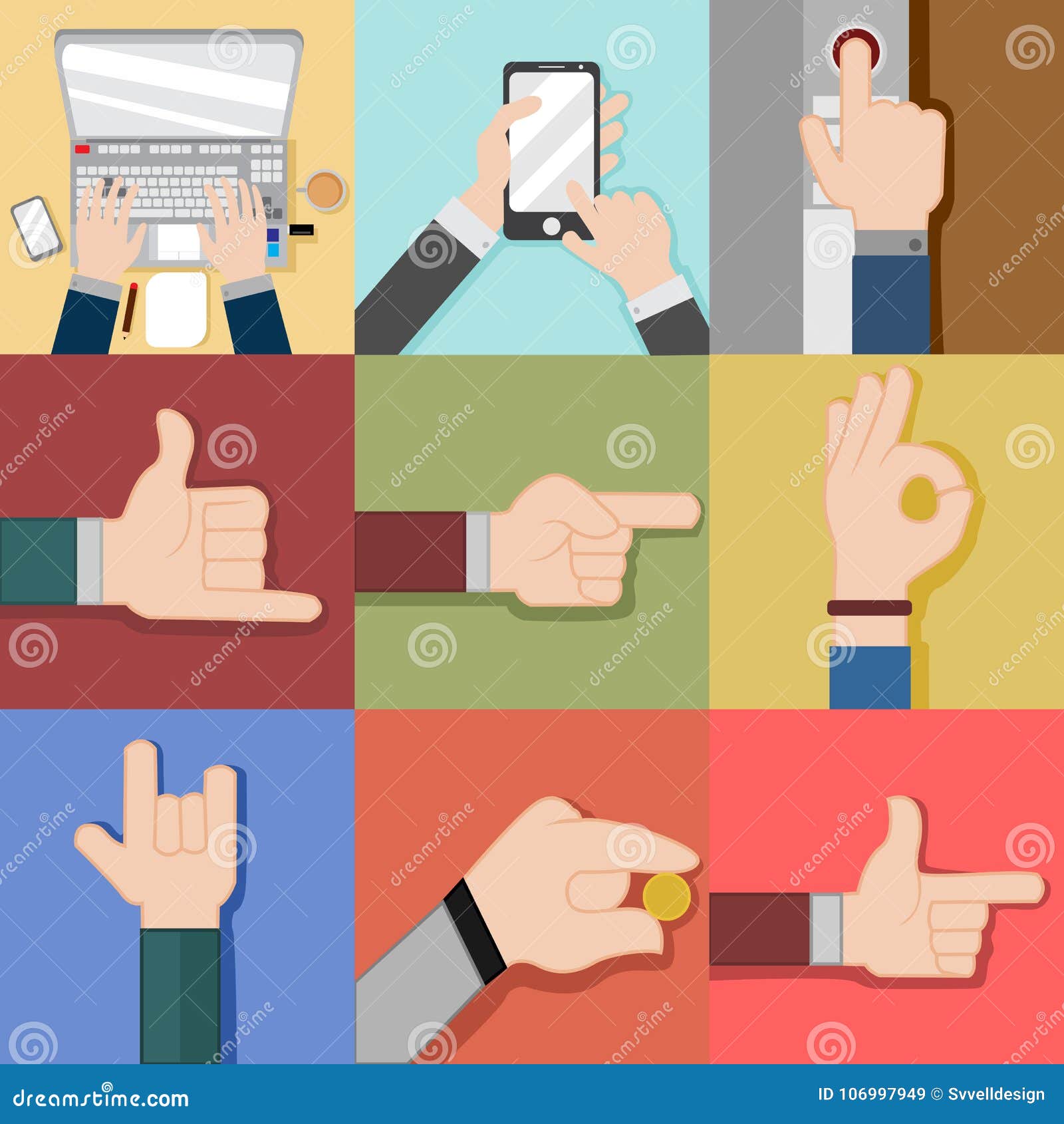 3. Variouse Hand Gesture Vector Illustration Graphic Stock Vector ...