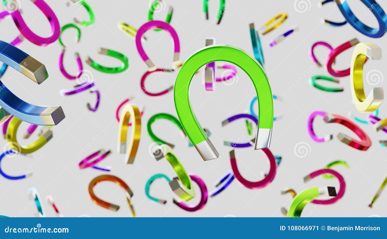 Variously Colored Magnets Floating in an Empty Space Stock Illustration ...