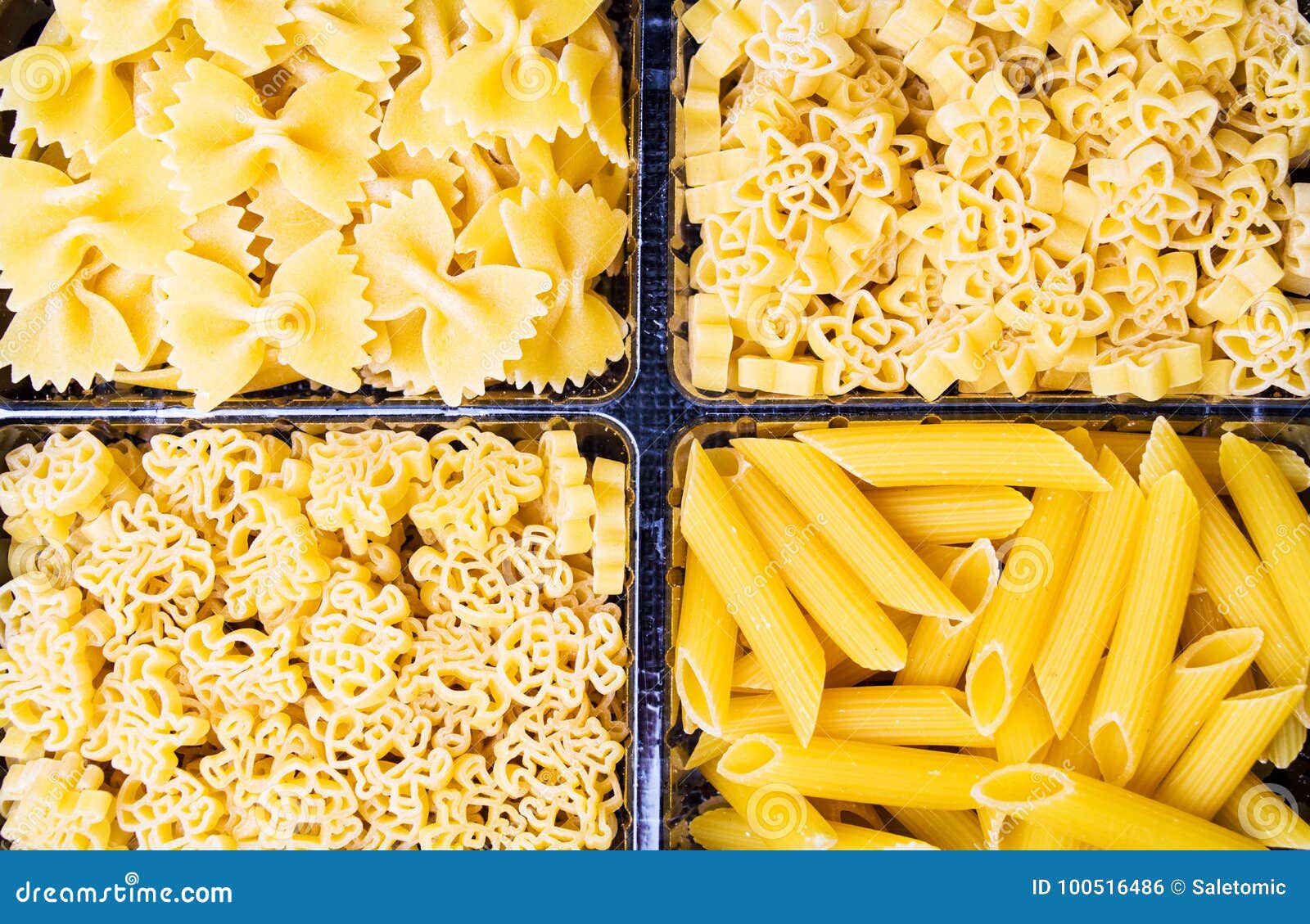 Variously Shaped Pasta in a Box Stock Photo - Image of product ...