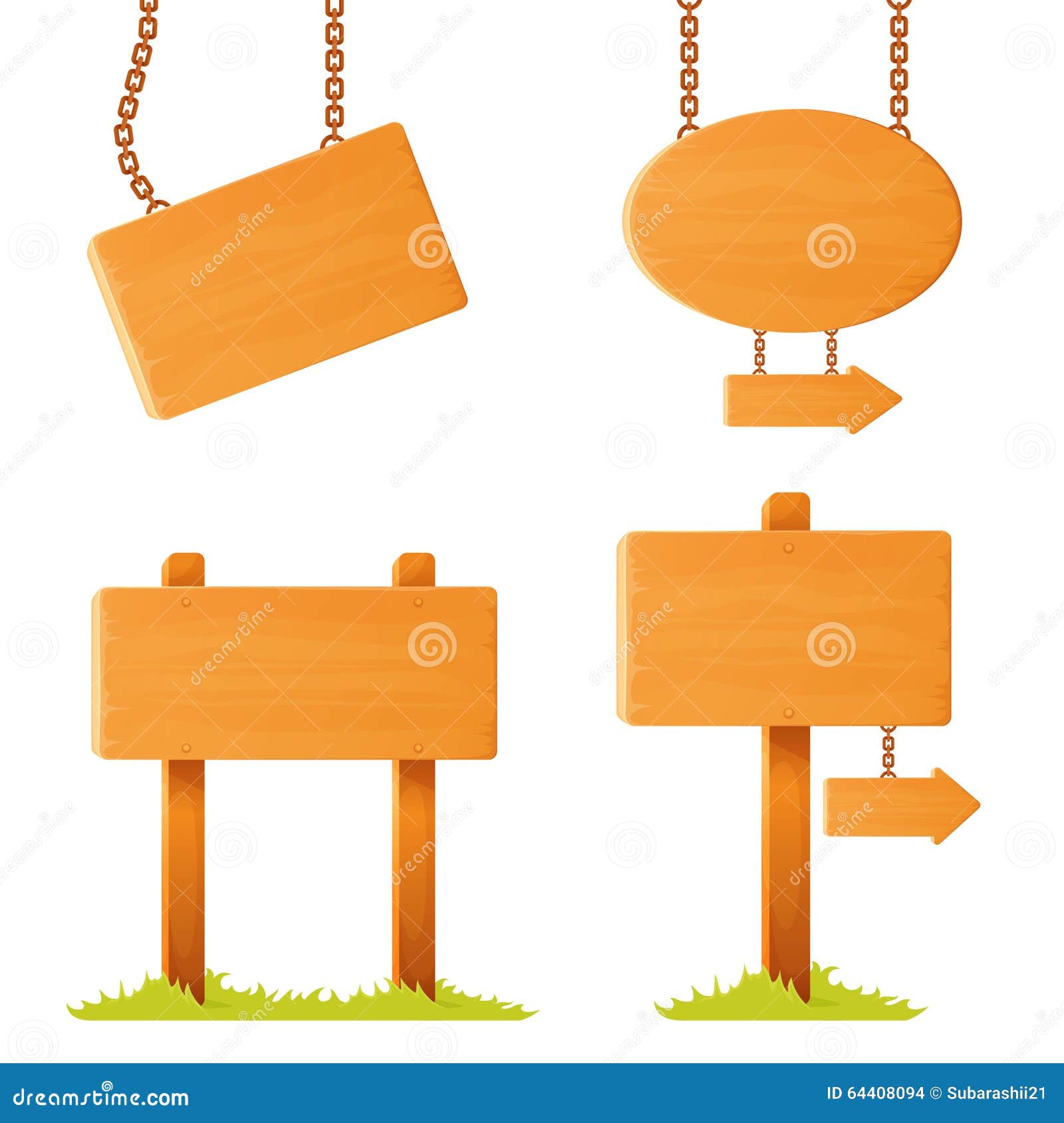 Variously Shaped Wooden Sign Board Stock Vector - Illustration of ...