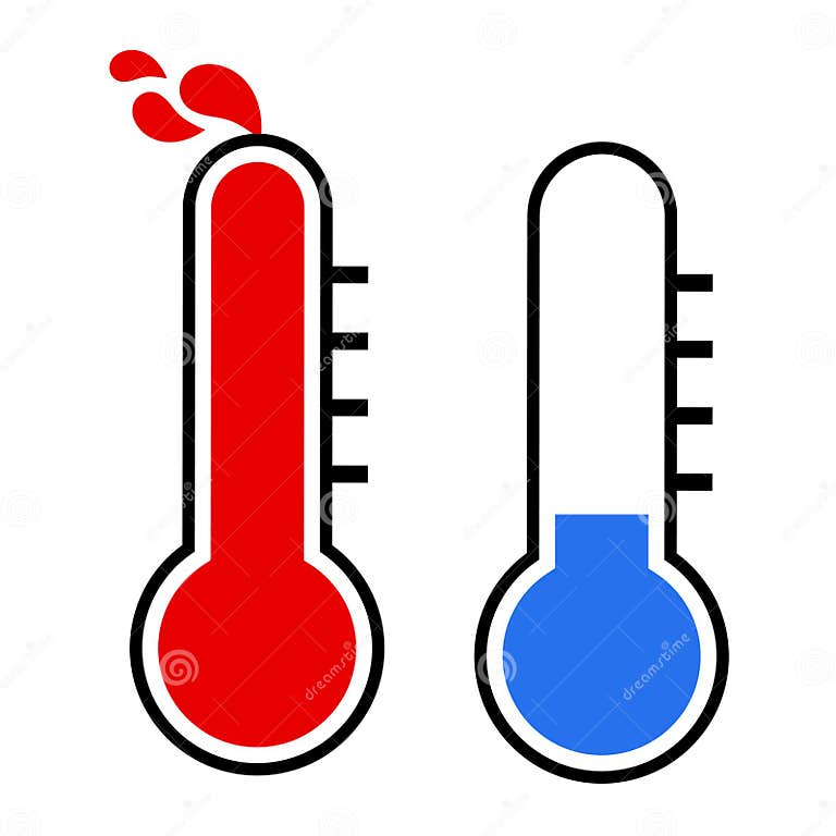 Varma och kalla symboler vektor illustrationer. Illustration av värme ...