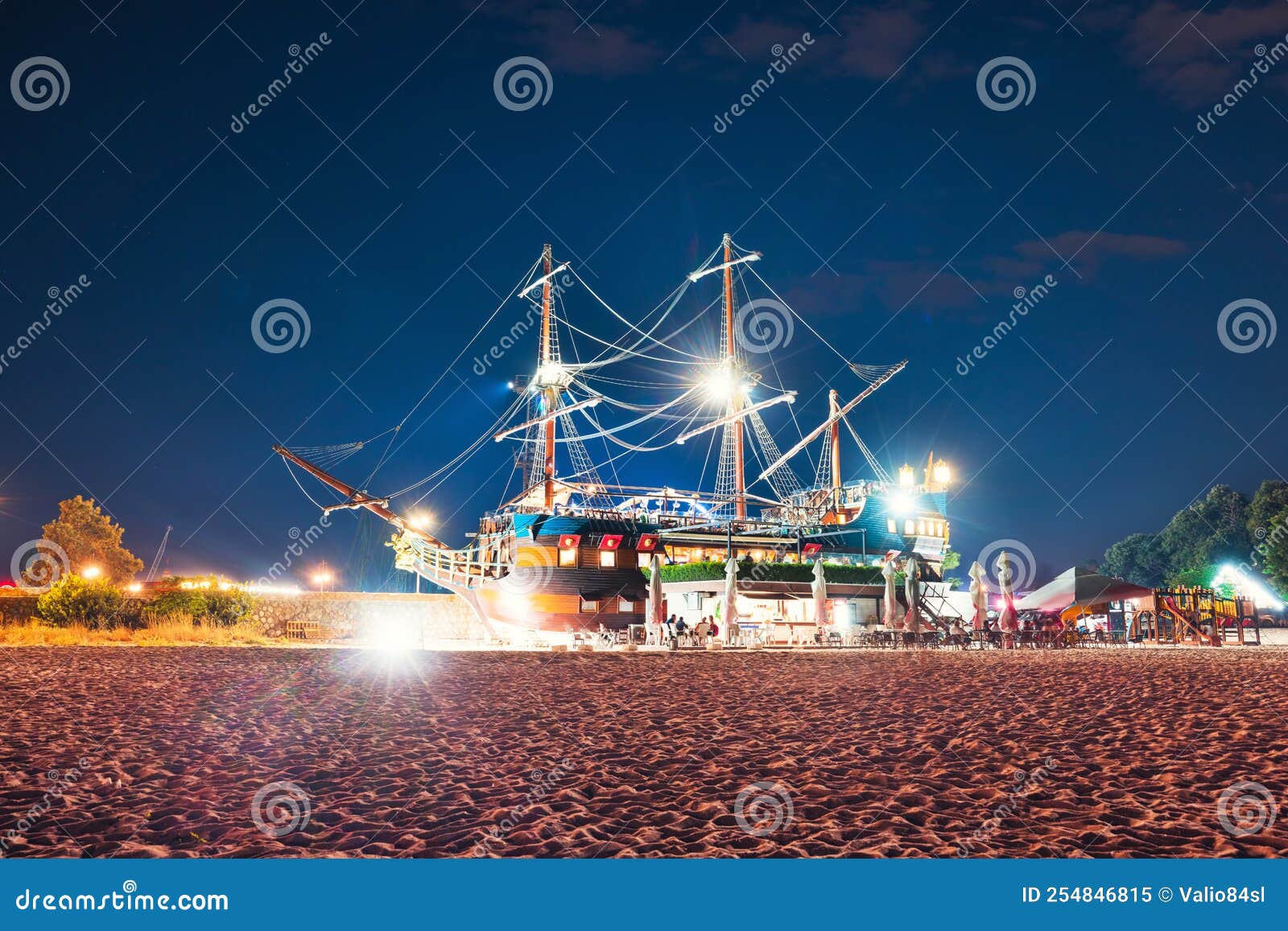 Varna, Bulgaria - August 12 2022: Ship Restaurant in Varna, Bulgaria ...