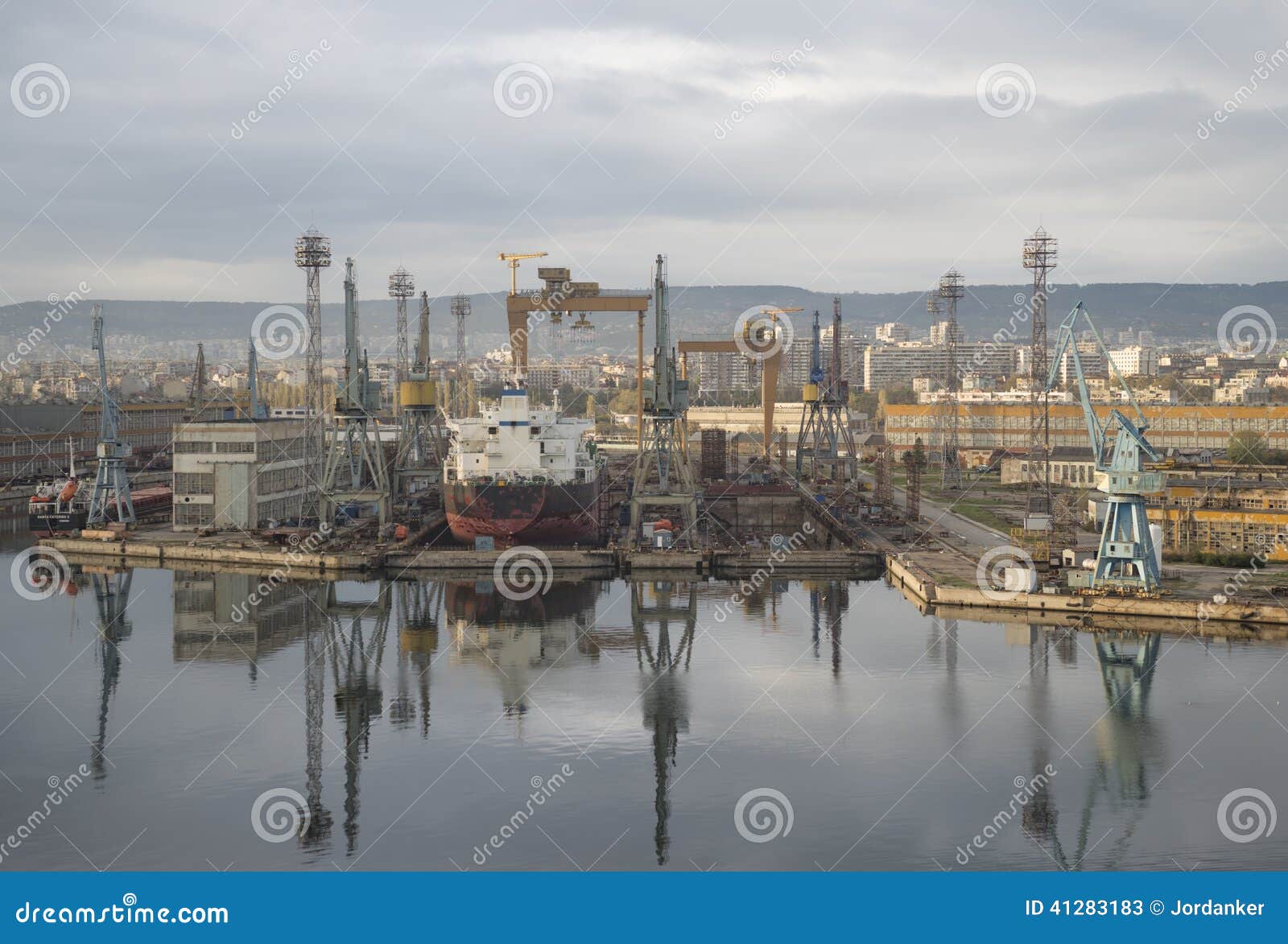 Varna, Bulgaria shipyards stock image. Image of harbor - 41283183