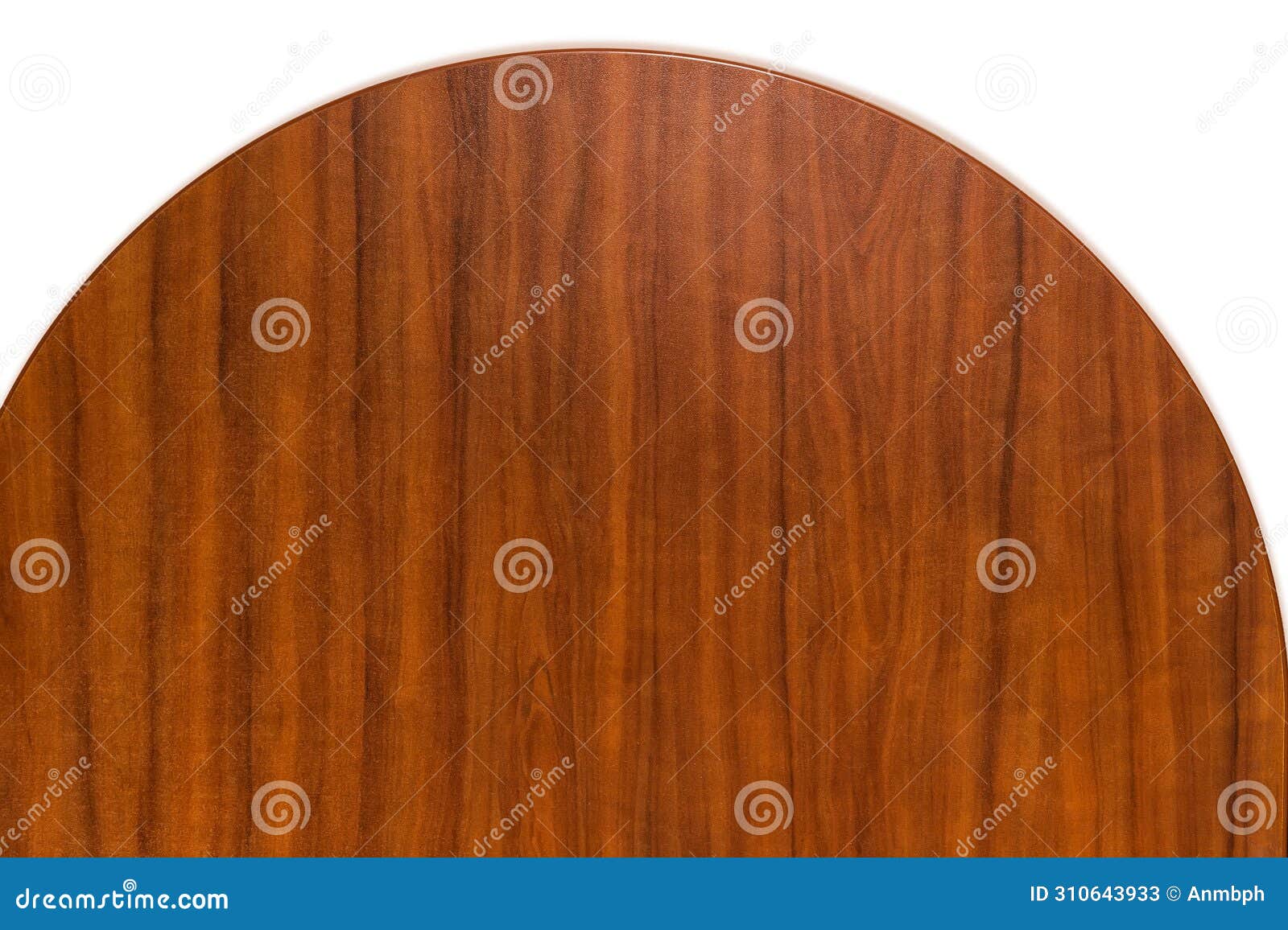 Varnished Wooden Panel with Rounded Top on a White Background Stock ...