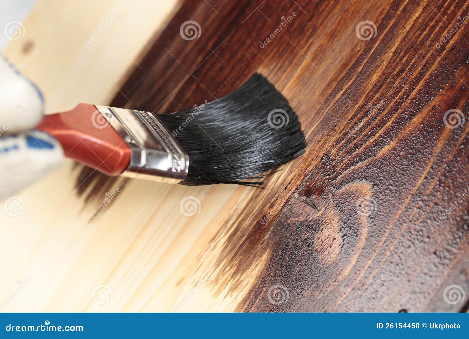 Varnishing a wooden shelf stock photo. Image of horizontal - 26154450
