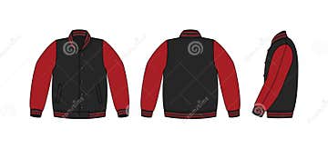 Varsity Jacket Baseball Jacket Template Illustrationfront,back and Side ...