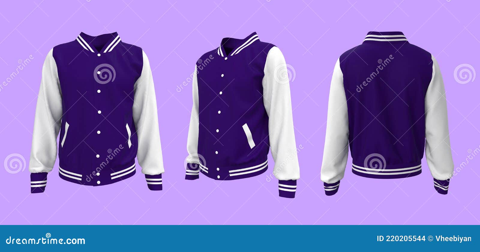 Varsity Jacket Mock Up Isolated On Grey Background Royalty-Free Cartoon ...