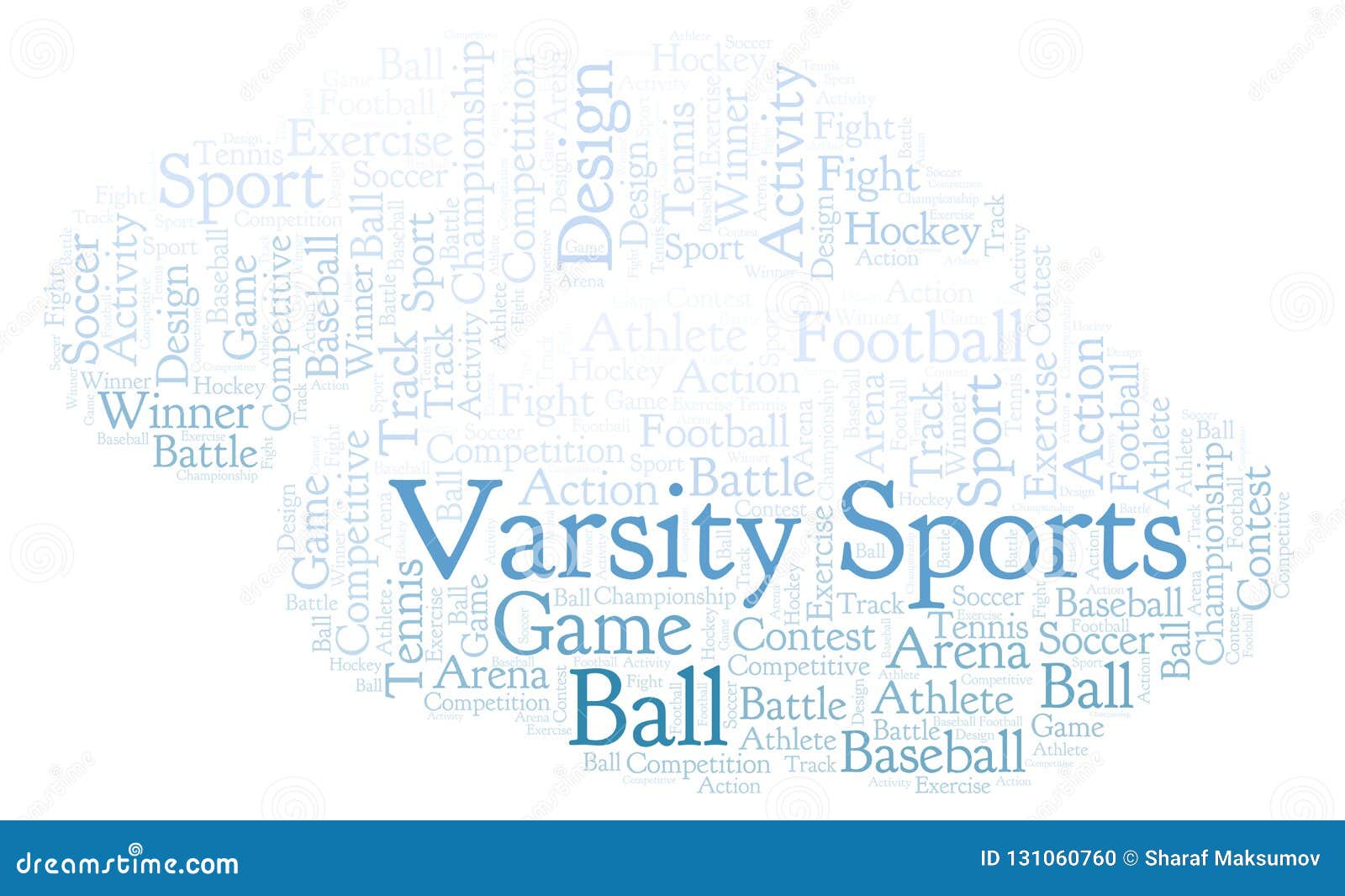 Varsity Sports word cloud. stock illustration. Illustration of action ...
