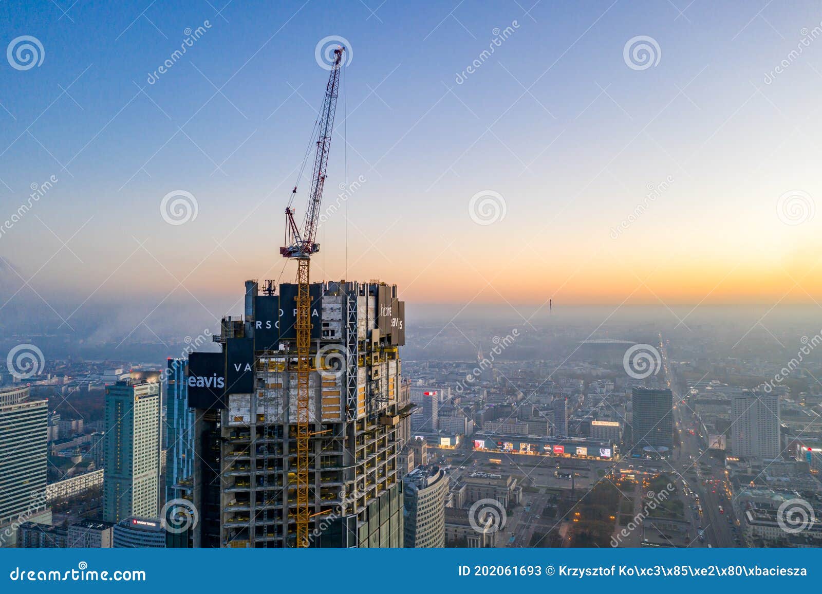 Varso tower editorial stock photo. Image of light, architecture - 202061693