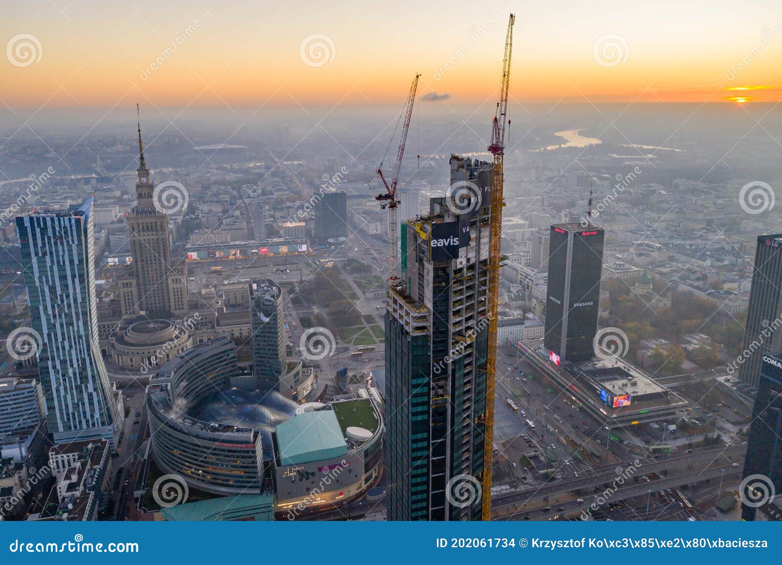 Varso tower stock photo. Image of sunrise, architecture - 202061734