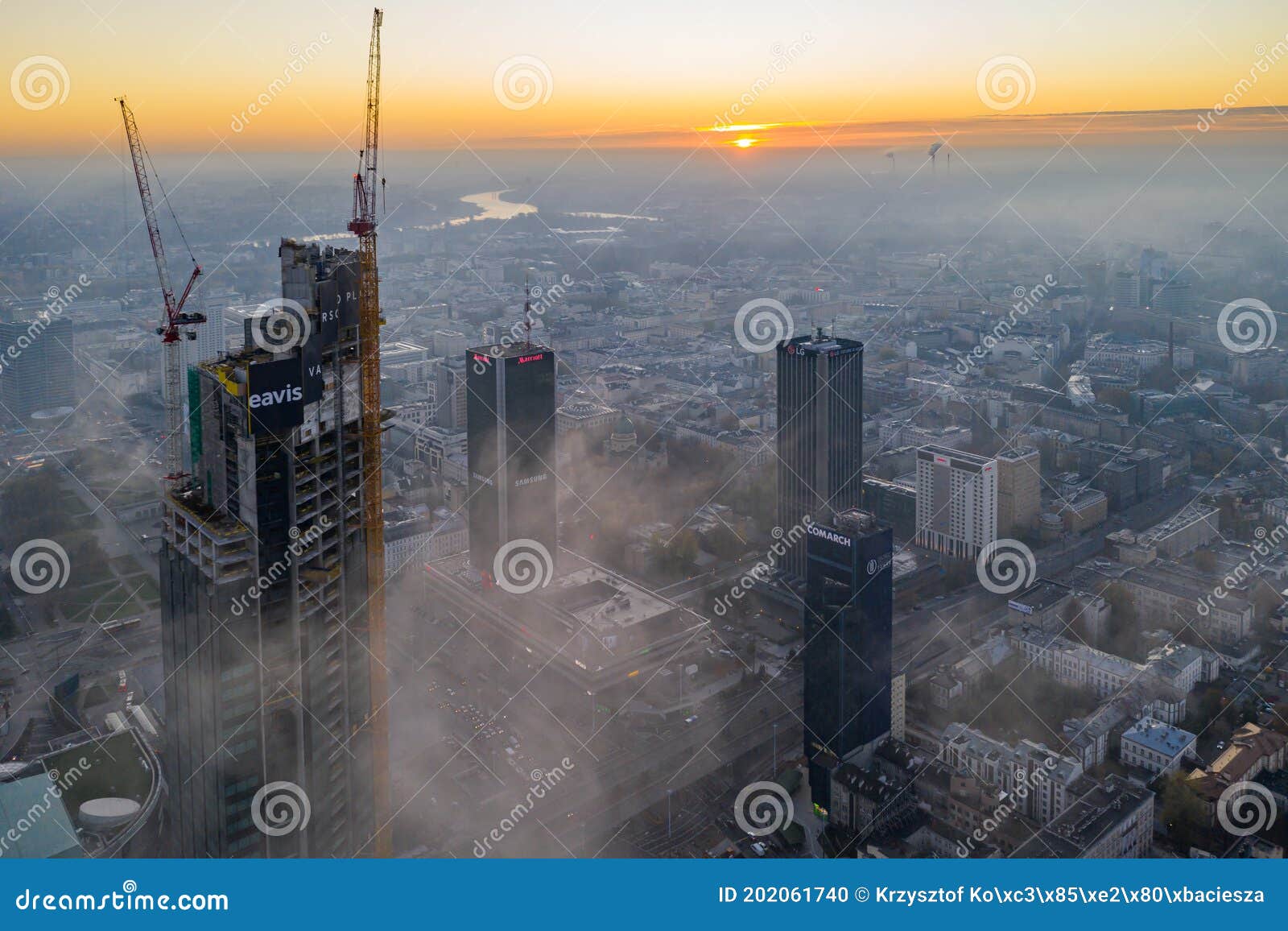 Varso tower stock photo. Image of light, industry, sunrise - 202061740