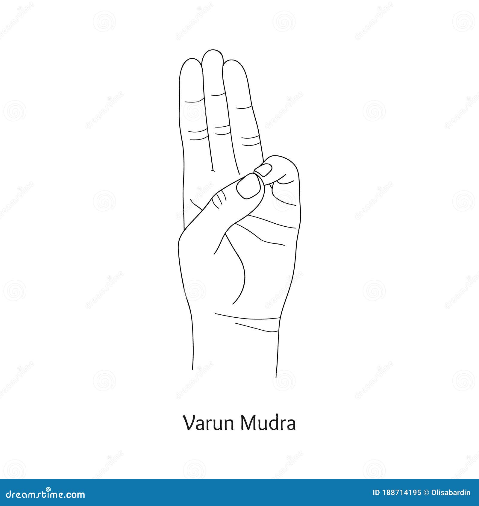 Varun Mudra / Gesture of Water. Vector Stock Vector - Illustration of ...