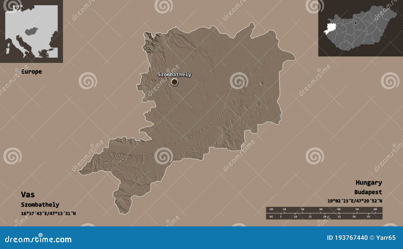 Vas, County of Hungary,. Previews. Administrative Stock Illustration ...