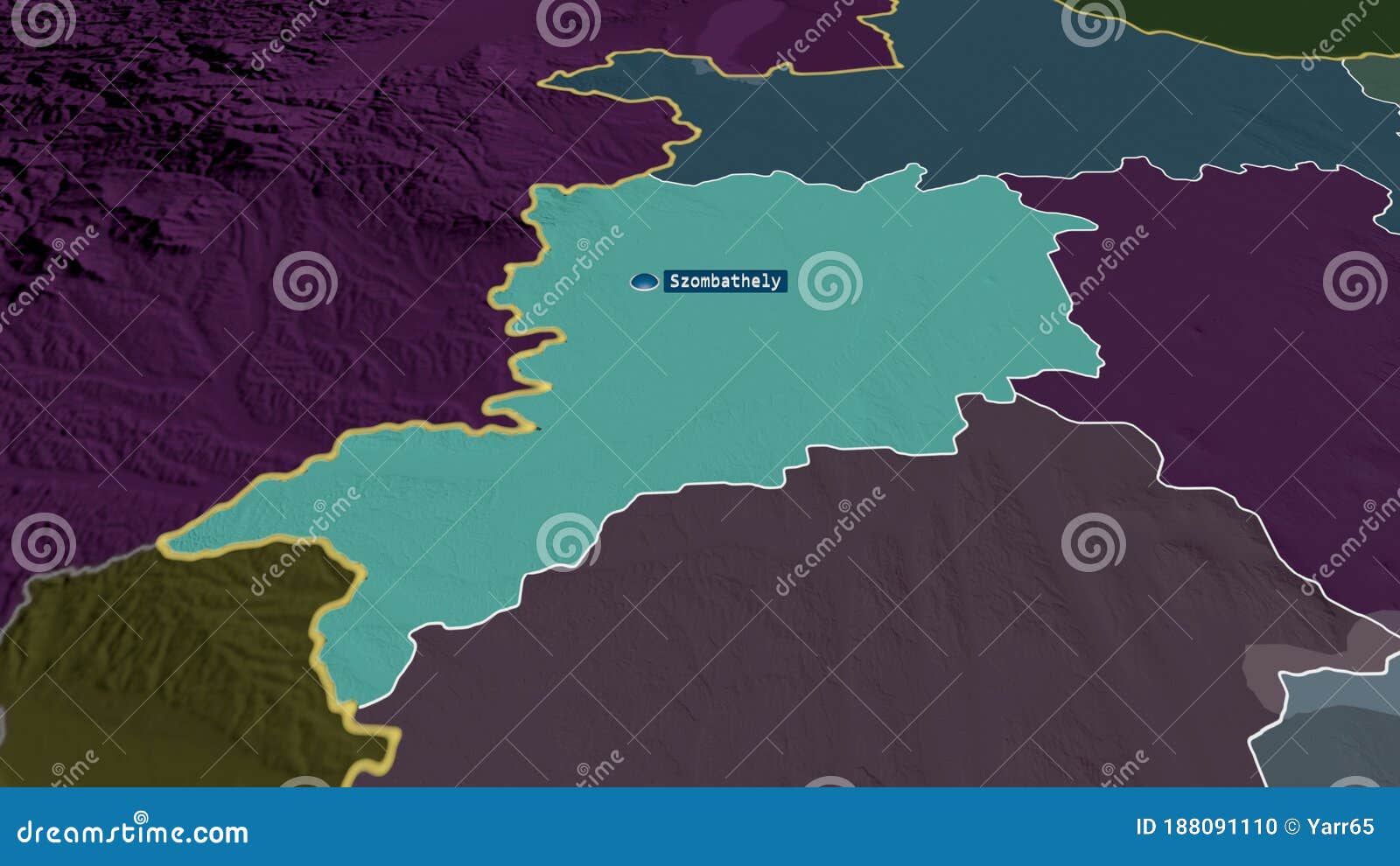 Vas, Hungary - Highlighted with Capital. Administrative Stock ...