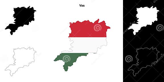 Vas outline map stock illustration. Illustration of boundaries - 342101504