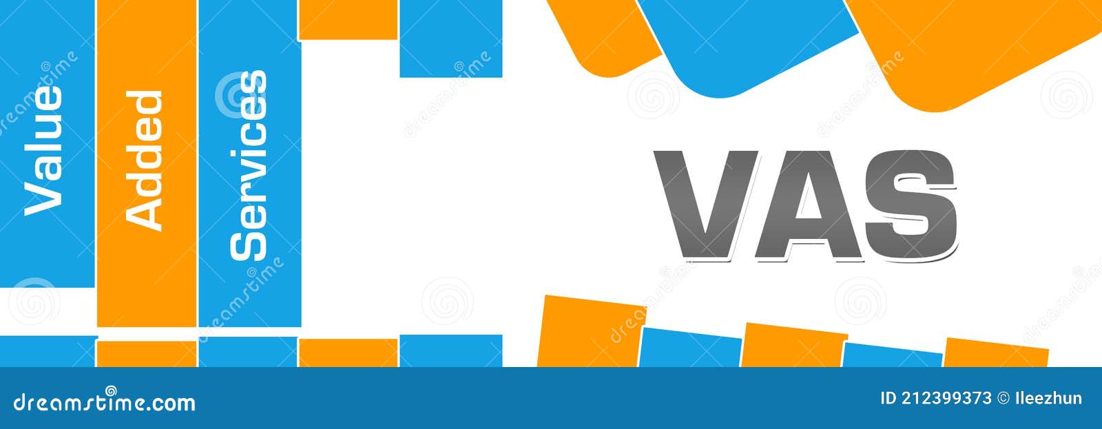 VAS - Value Added Services Orange Blue Abstract Shapes Horizontal Stock ...