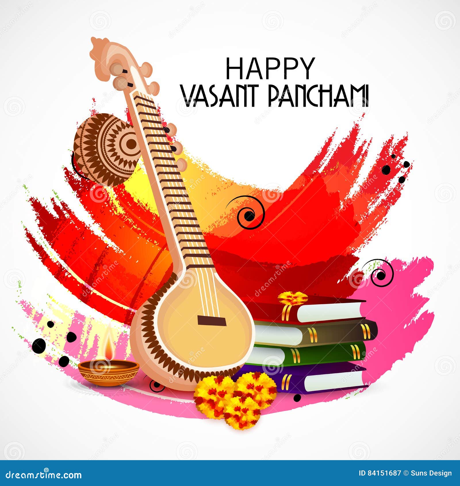 Vasant Panchami ilustração stock. Ilustração de cumprimento - 84151687