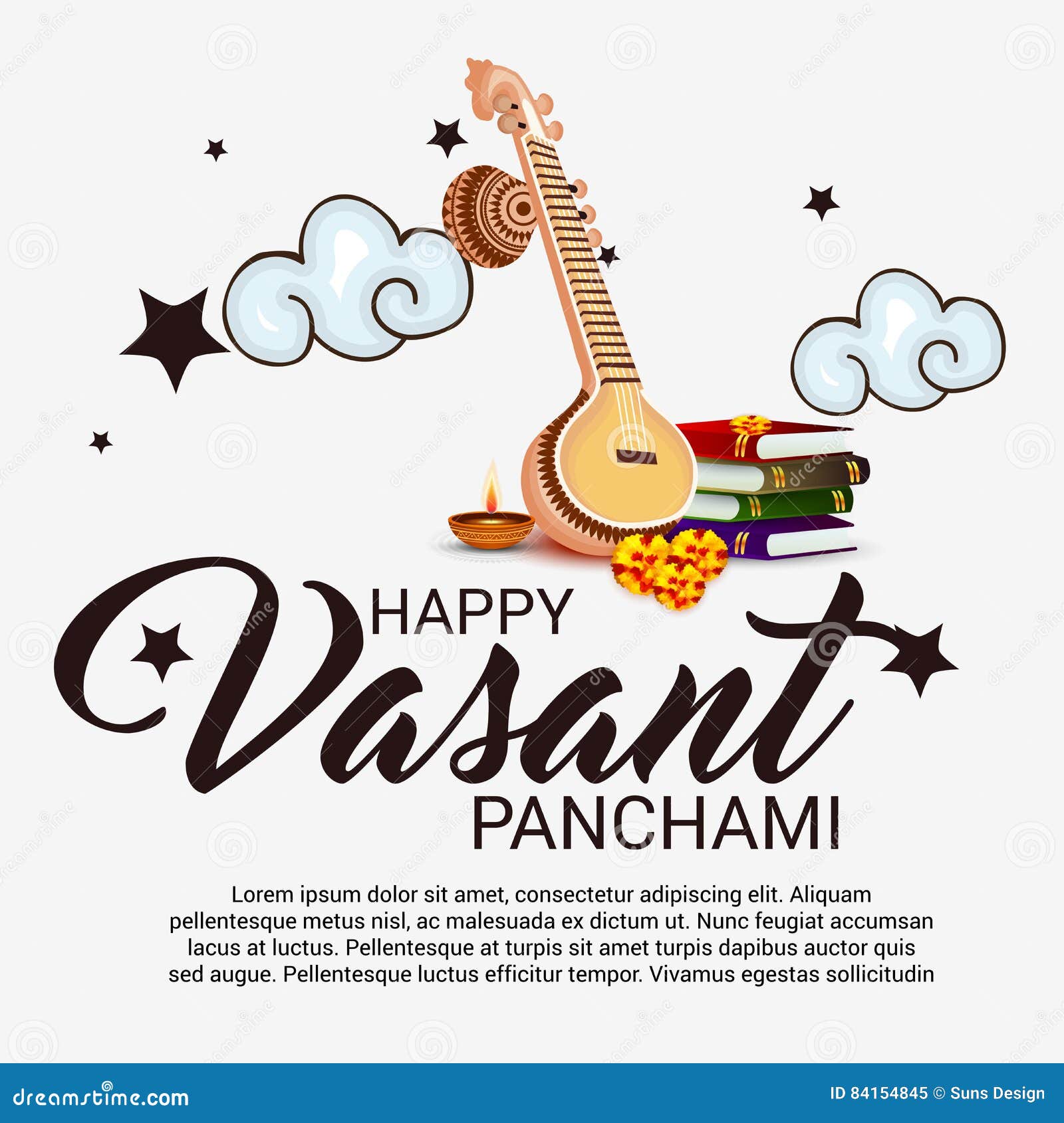 Vasant Panchami stock illustration. Illustration of creative - 84154845