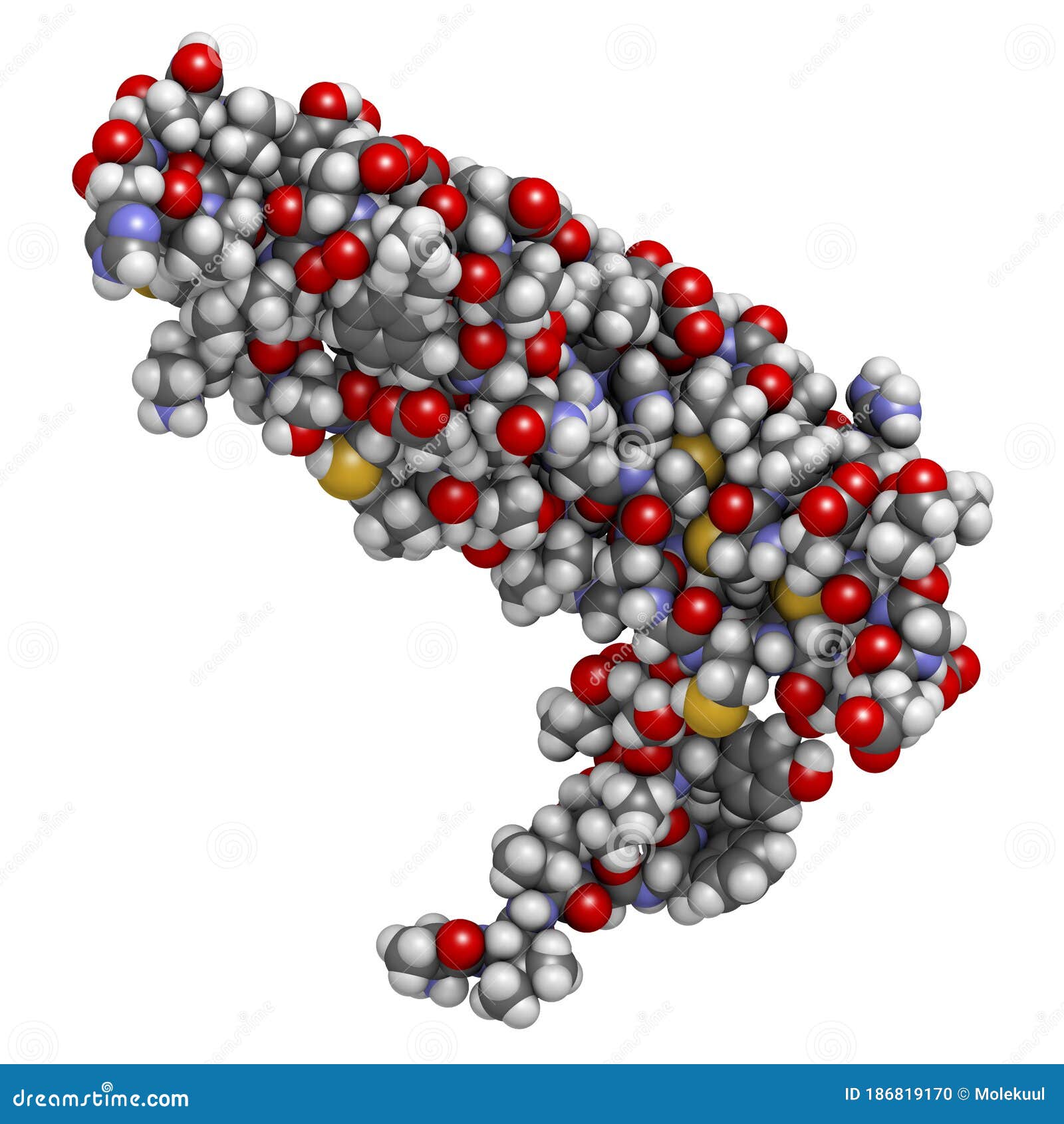 Vascular Endothelial Growth Factor a VEGF a Protein Molecule. Atoms are ...