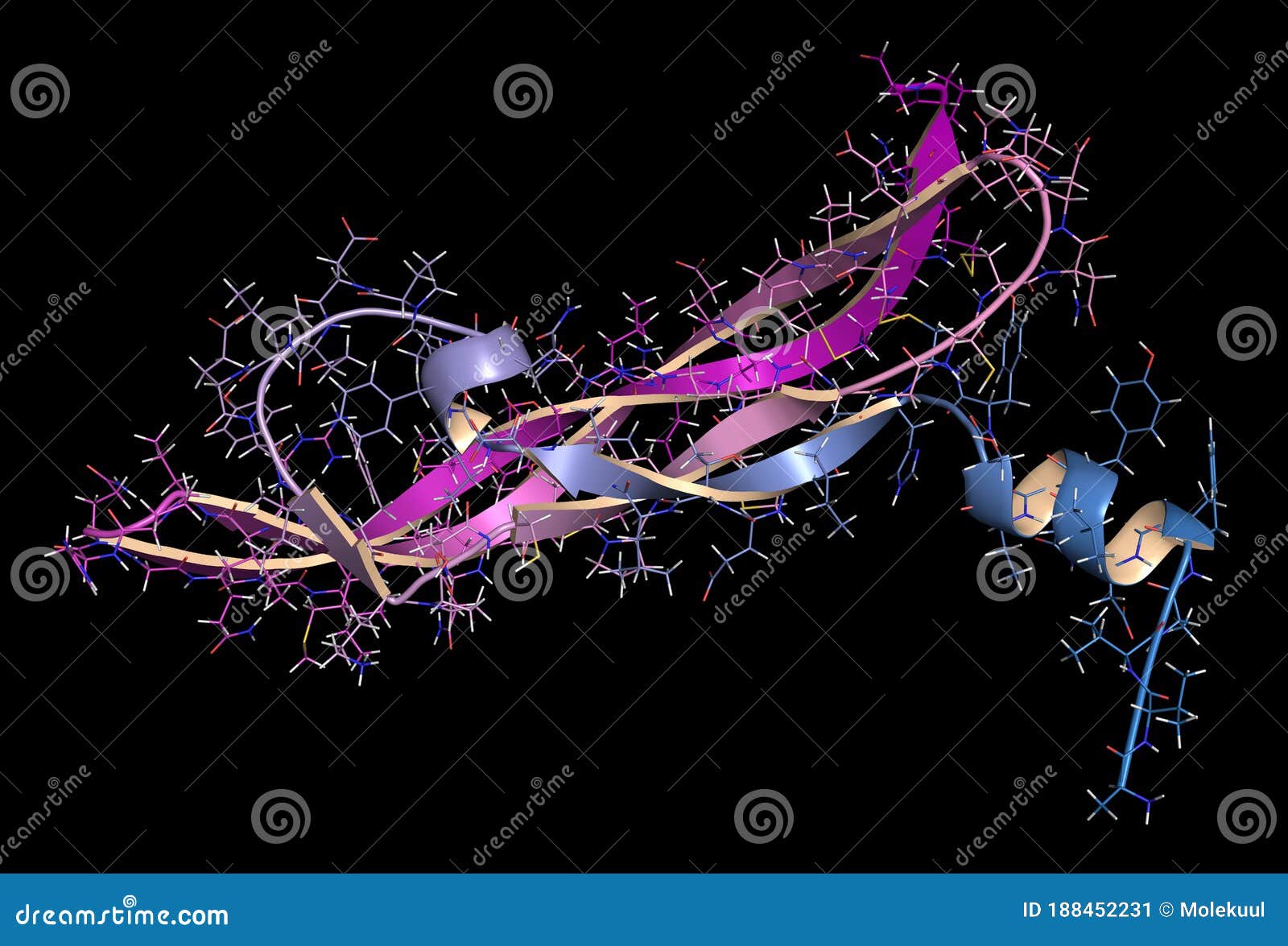 Vascular Endothelial Growth Factor a (VEGF a) Protein Molecule. 3D ...