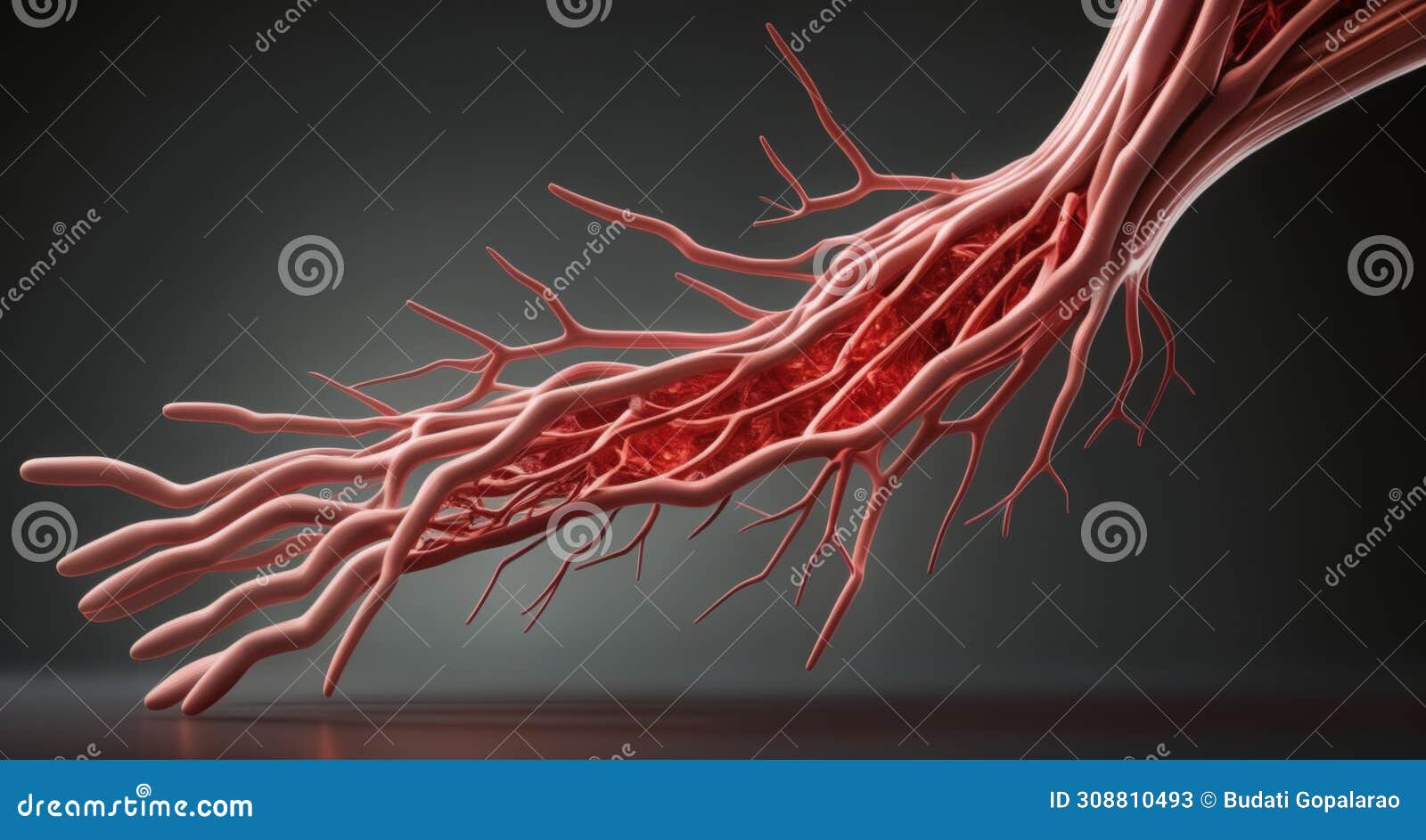 Vascular Network in 3D, a Marvel of Human Anatomy Stock Illustration ...