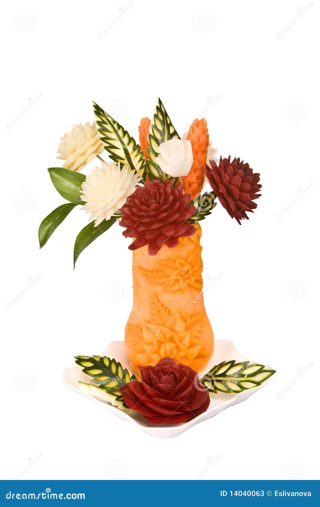 Vase with Flowers from Vegetables Stock Image - Image of composition ...