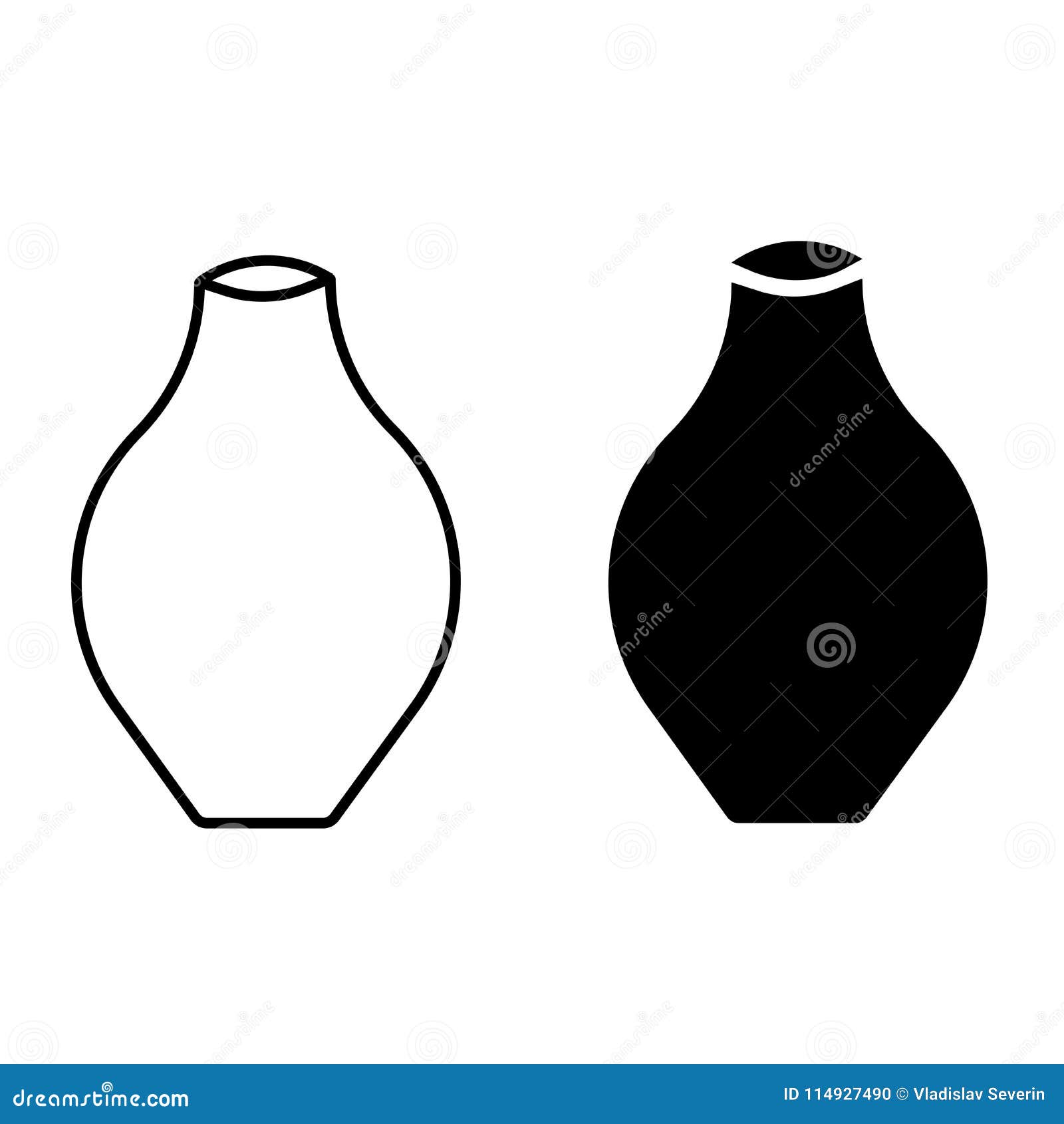 Vase icon set stock illustration. Illustration of design - 114927490