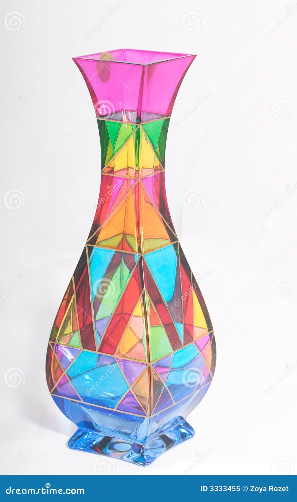 Vase from Multi-coloured Glass Stock Image - Image of hand, close: 3333455