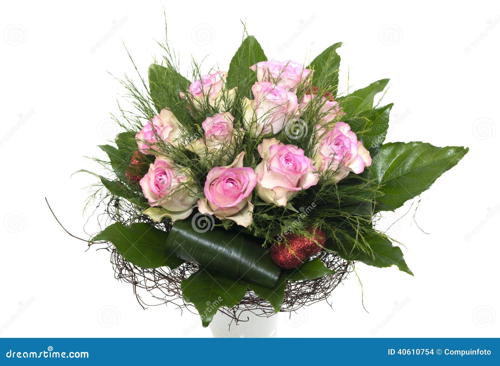 Vase with pink roses stock photo. Image of gifts, flowers - 40610754