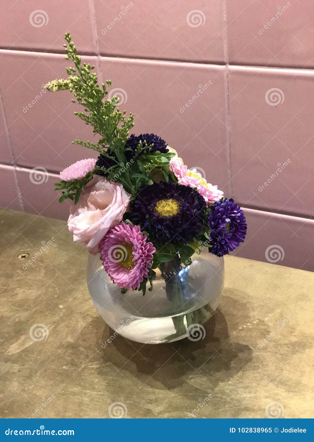 Vase with pretty flowers stock image. Image of pretty - 102838965