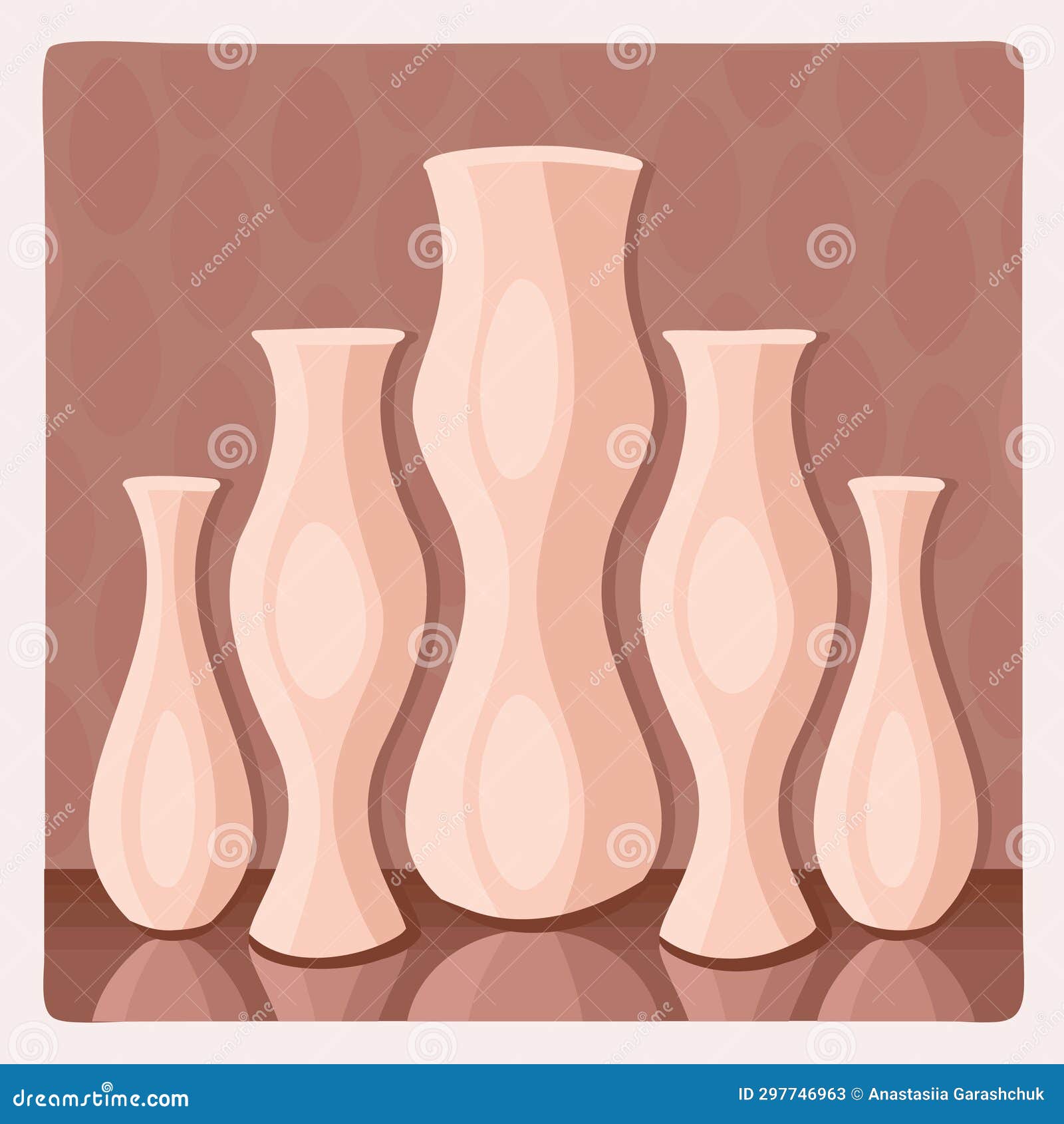 Vase Shapes. Vector Composition with Pottery Stock Illustration ...