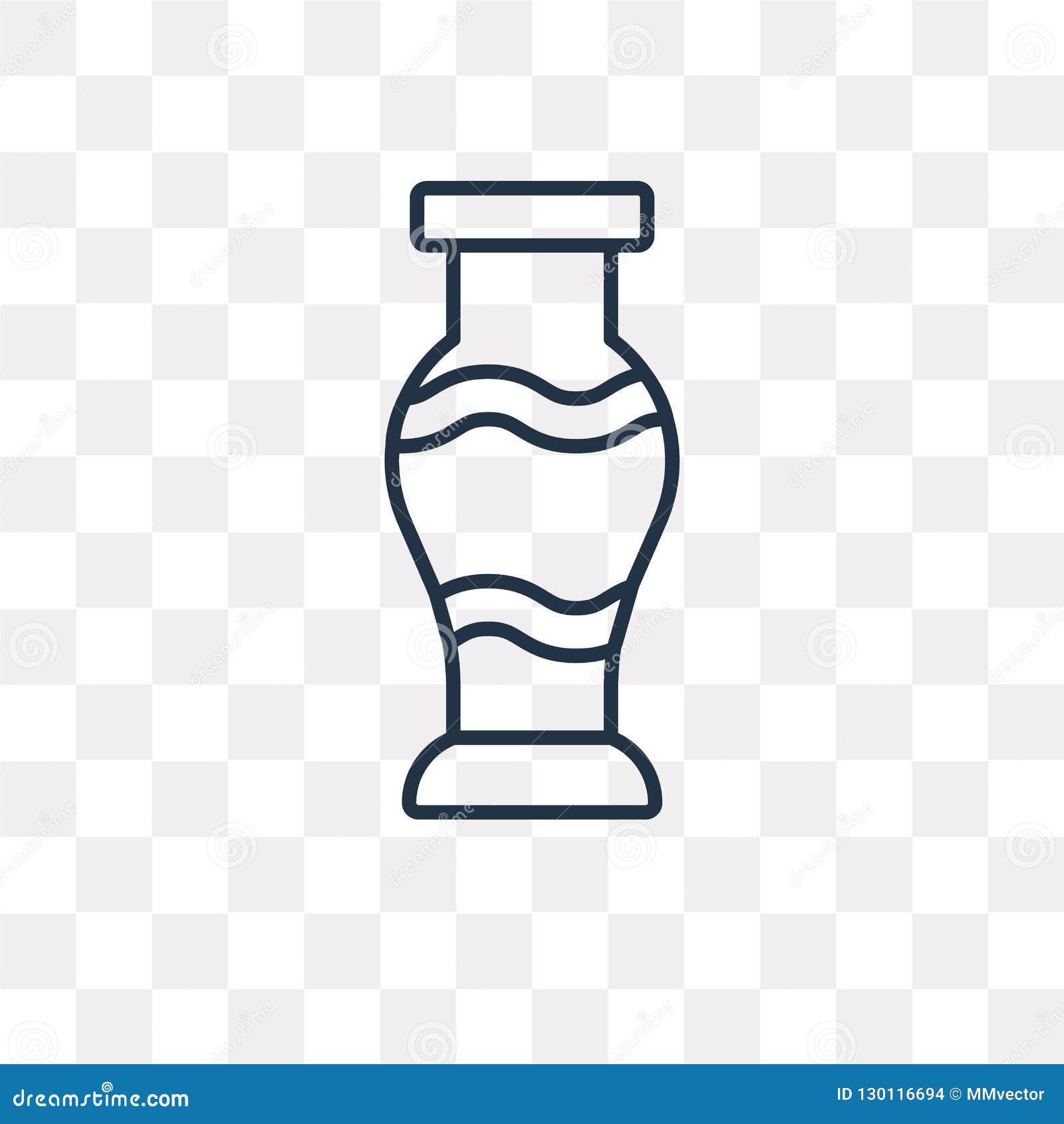 Vase Vector Icon Isolated on Transparent Background, Linear Vase Stock ...