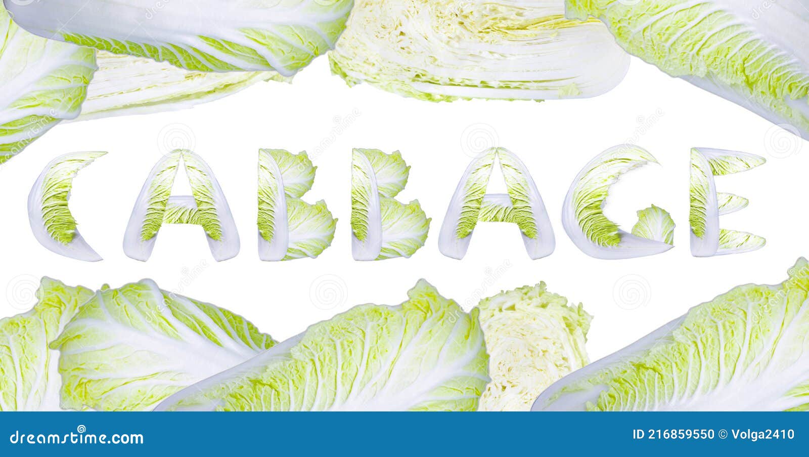 Word Cabbage is Made from Cabbage Stock Photo - Image of food, branches ...