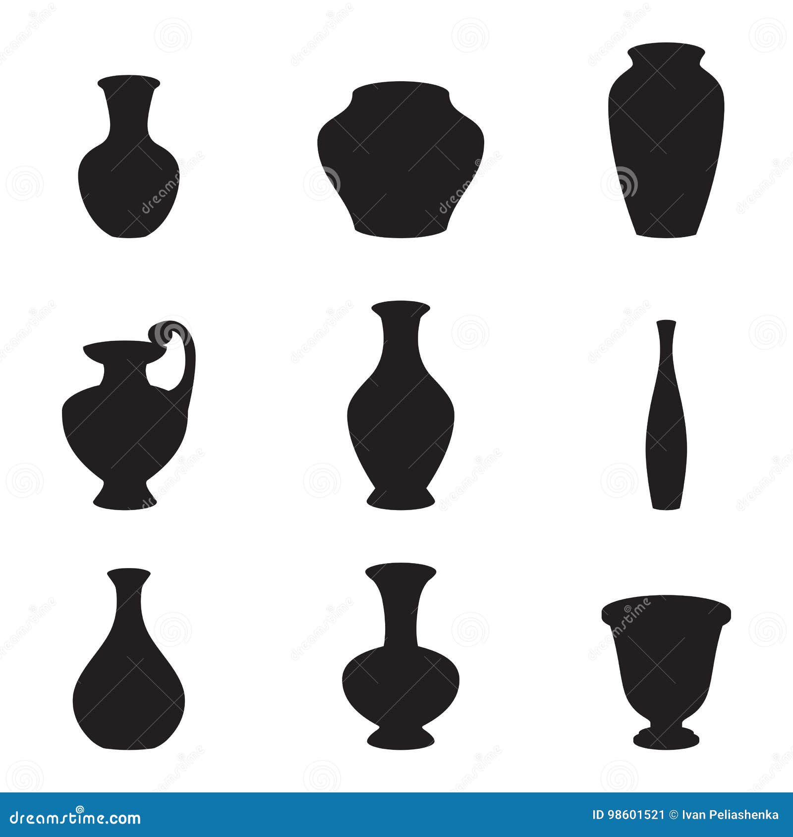 Vases icons stock illustration. Illustration of decoration - 98601521
