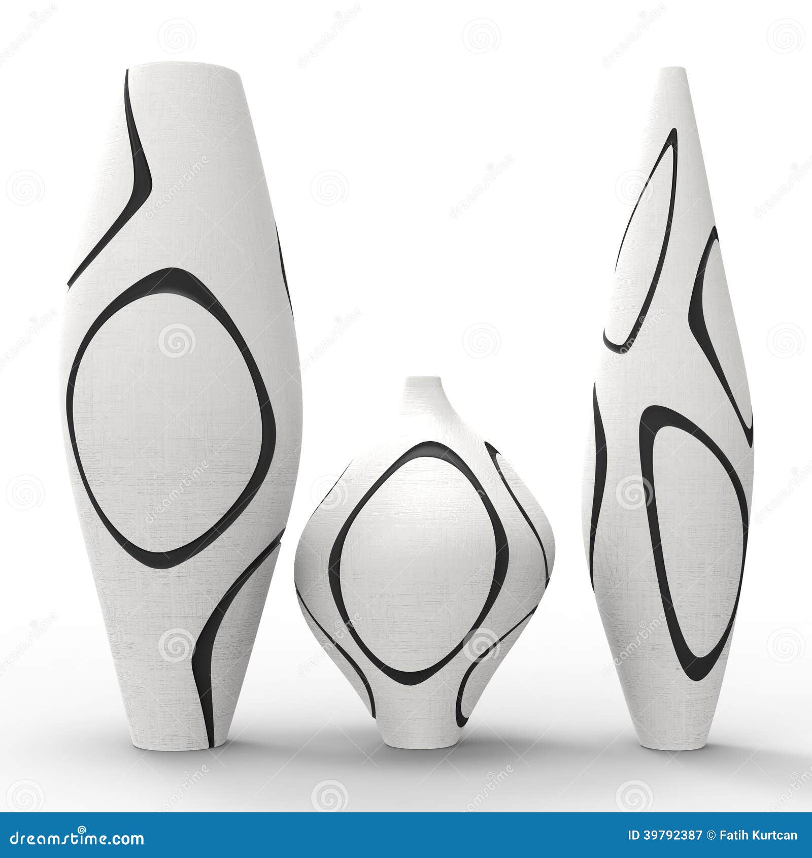 Vases isolated on white stock image. Image of black, artistic - 39792387