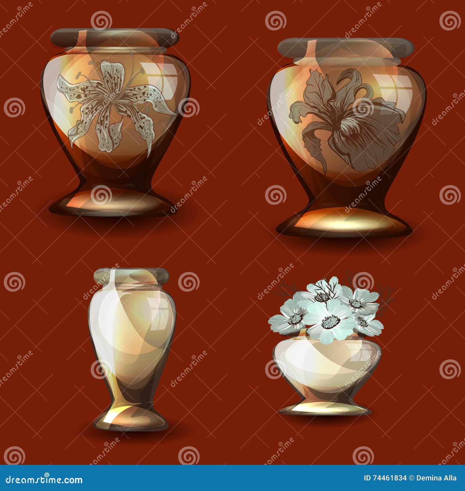 Vases stock vector. Illustration of decorative, element - 74461834