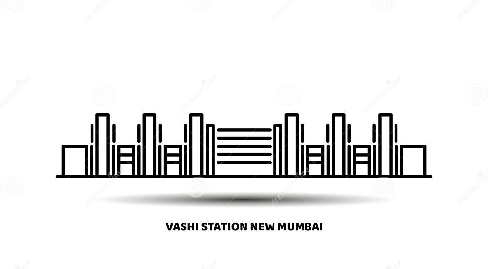 Vashi Station of New Mumbai Vector Icon Stock Vector - Illustration of ...