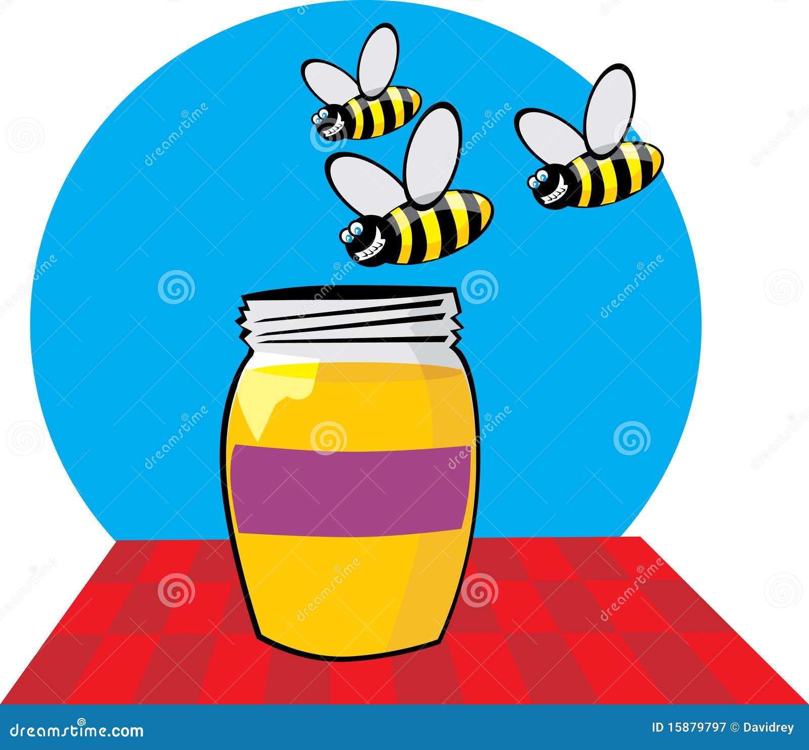 Vaso colorato del miele illustrazione vettoriale. Illustrazione di ...