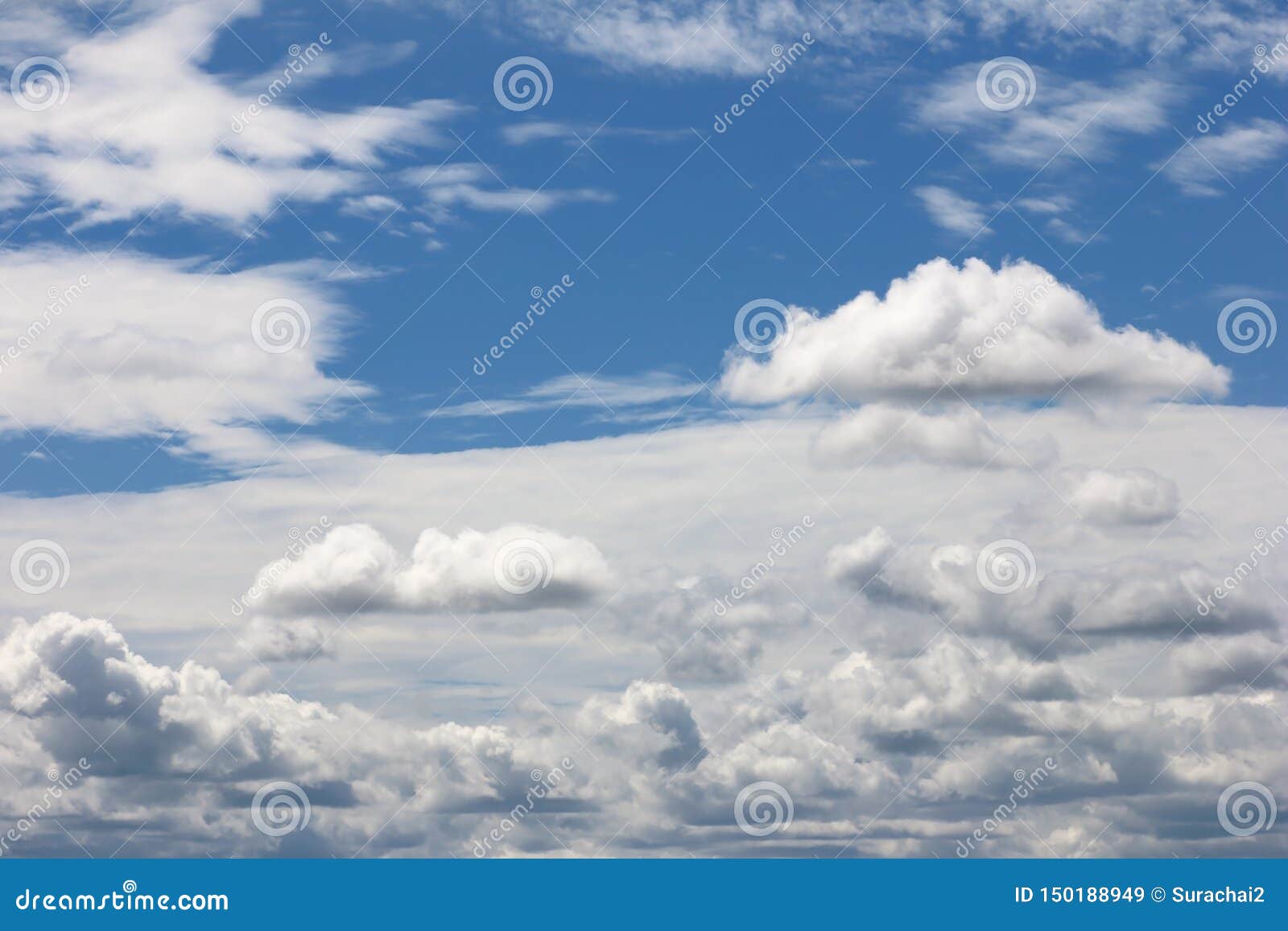 The Vast Blue Sky Background and White Clouds Stock Image - Image of ...