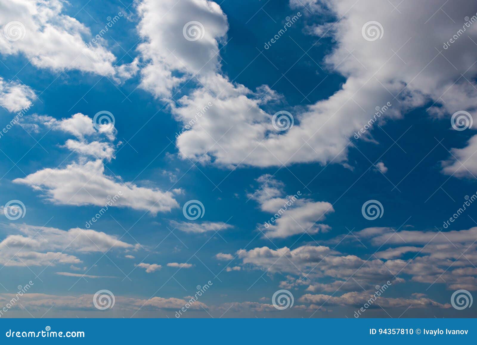 The Vast Blue Sky And Clouds Sky. Blue Sky Background With Tiny Clouds ...