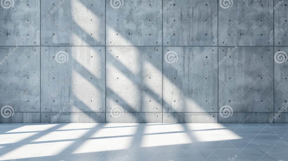 A Vast Concrete Compound Bathed in Light and Shadow, Creating a ...