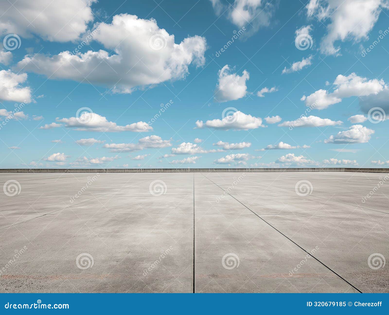 Vast Concrete Surface Under a Cloudy Sky Stock Image - Image of urban ...